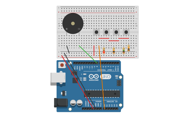 Circuit design Mini piano - Tinkercad