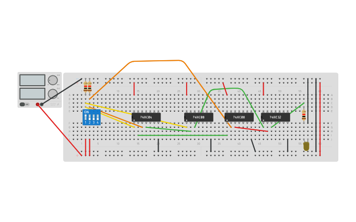 Circuit design ACT 3 Table 1-E | Tinkercad
