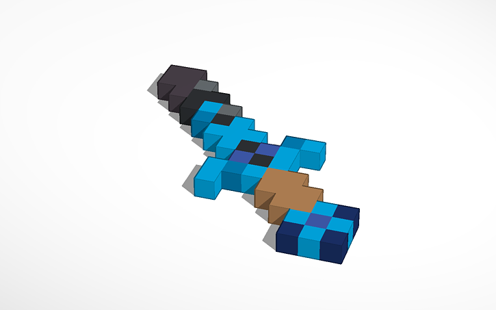 3D design Minecraft wither infused diamond sword - Tinkercad