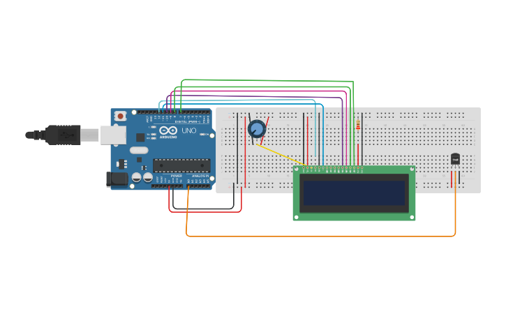 Circuit design LCD | Tinkercad