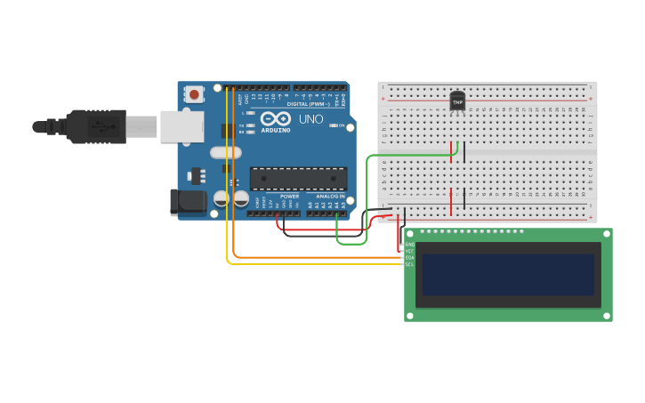 Circuit design Temperature Sensor - Tinkercad