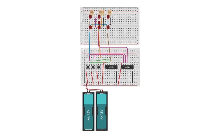 Circuit design digital dice - Tinkercad