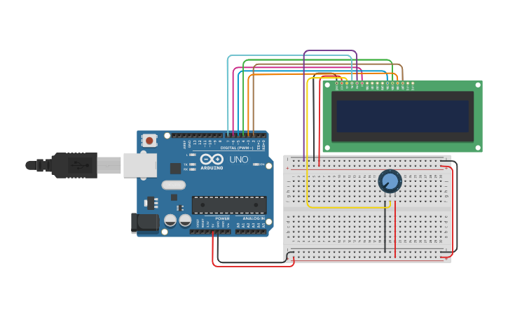 Circuit design LCD - Tinkercad