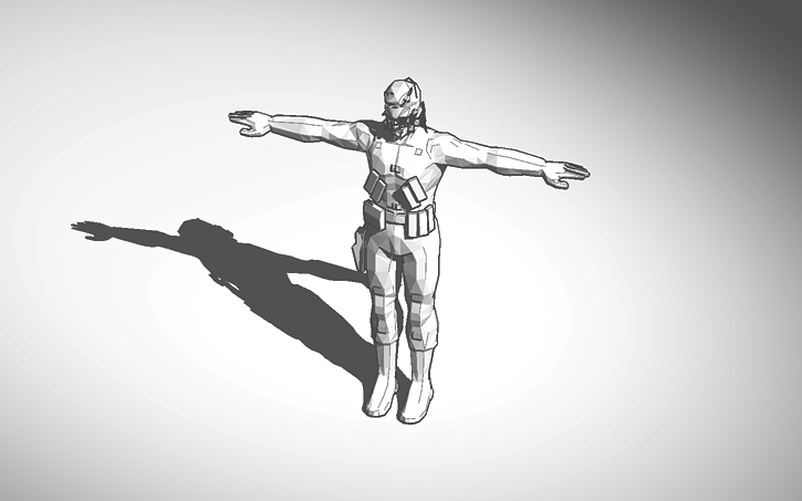 3D design Solid Snake- Face Damaged - Tinkercad