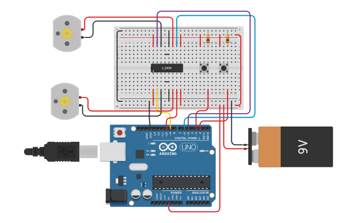 Circuit design Motor Controller - Tinkercad