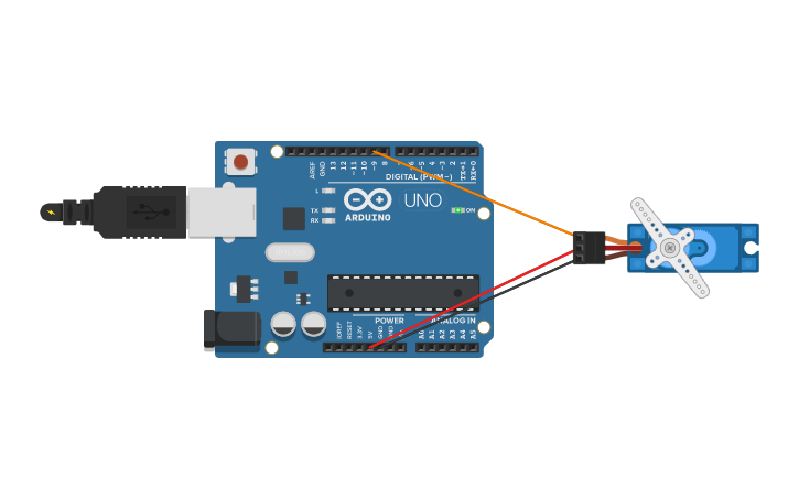 Circuit design PRACTICA 5 SERVOMOTOR - Tinkercad
