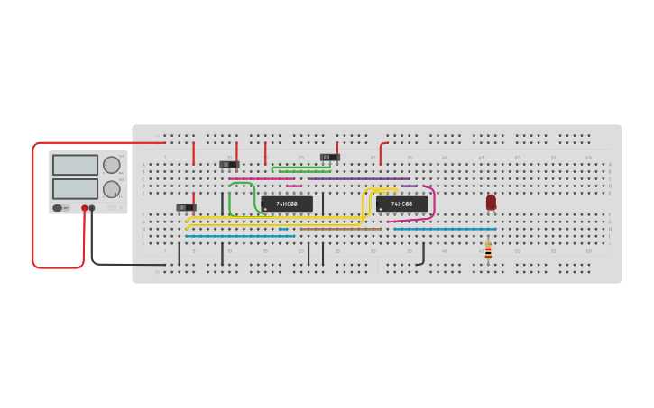 Circuit design realization using nand gate | Tinkercad