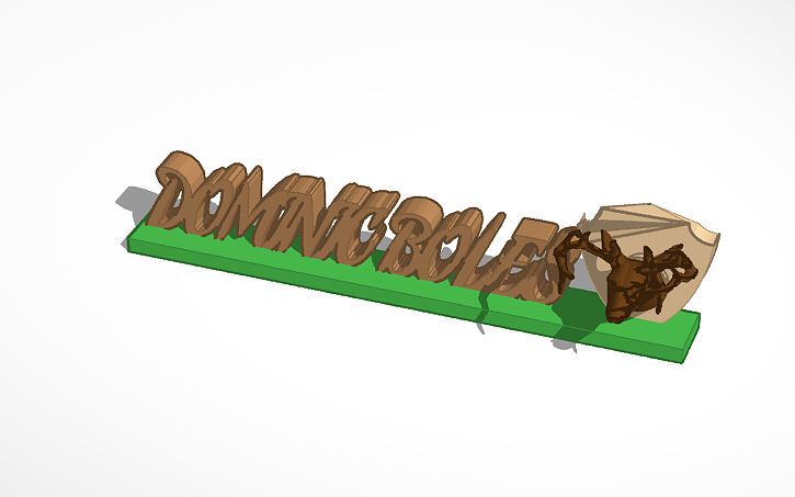 3D design name plate - Tinkercad