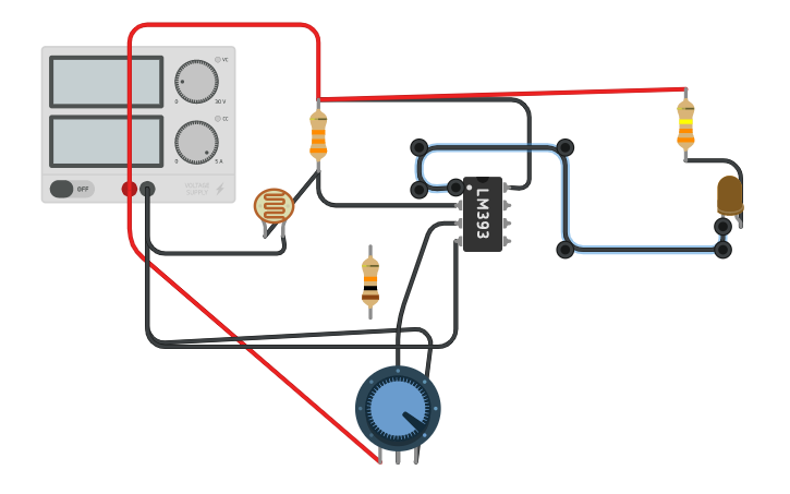 Circuit design Voltage Comparator Circuit Using an LM393 - Tinkercad
