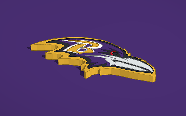 3D design Ravens logo - Tinkercad