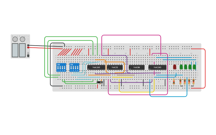 Circuit design 4 BIT BCD ADDER(CO) - Tinkercad