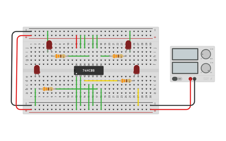 Circuit design GERBANG LOGIKA AND 4 INPUT - Tinkercad