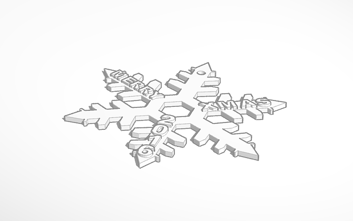 3D design Small Snow flake for custom date - Tinkercad 3D design Small Snow flake for custom date - Tinkercad