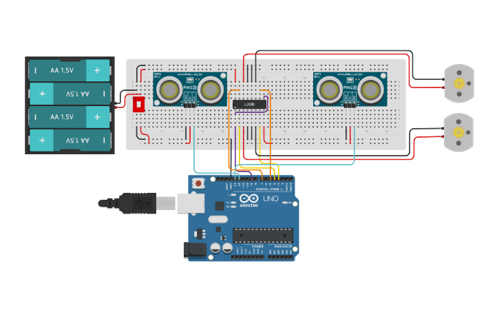 Circuit Design Obstacle Avoidance Robot Using H Bridge And Ultrasonic