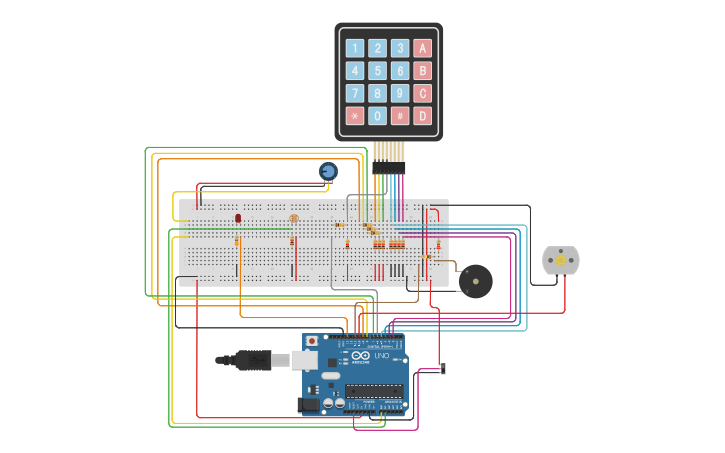 Circuit design Complete code with comments | Tinkercad