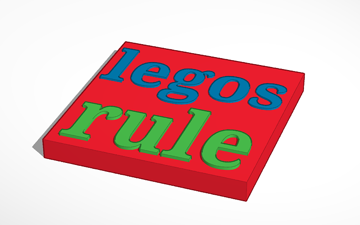 3D design legos rule sign | Tinkercad