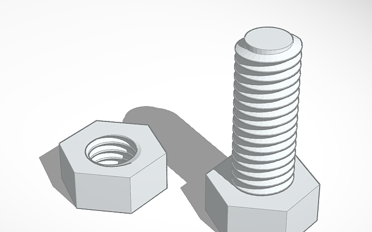 3D design M5 Nut & Bolt - Tinkercad
