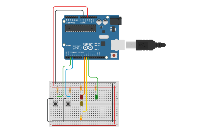 Circuit design Exam H2017 Resit - Railroad Crossing - Tinkercad