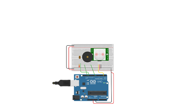 Circuit Design Motion Sensor Tinkercad