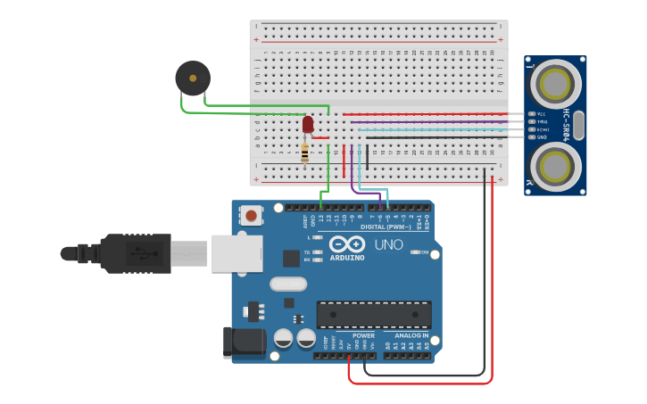 Circuit design beeper circuit - Tinkercad