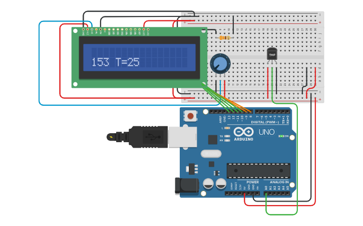 Circuit design 5AEN 20/21 voltmetro digitale | Tinkercad