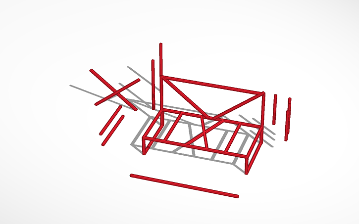 3D design Triangle Truss Bridge Template - Tinkercad