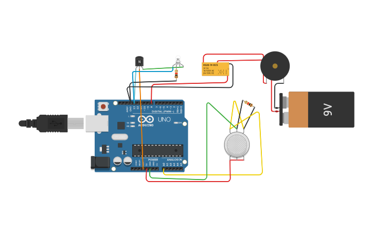 Circuit Design Датчик дыма Tinkercad