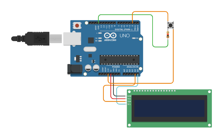 Circuit design LCD - Tinkercad