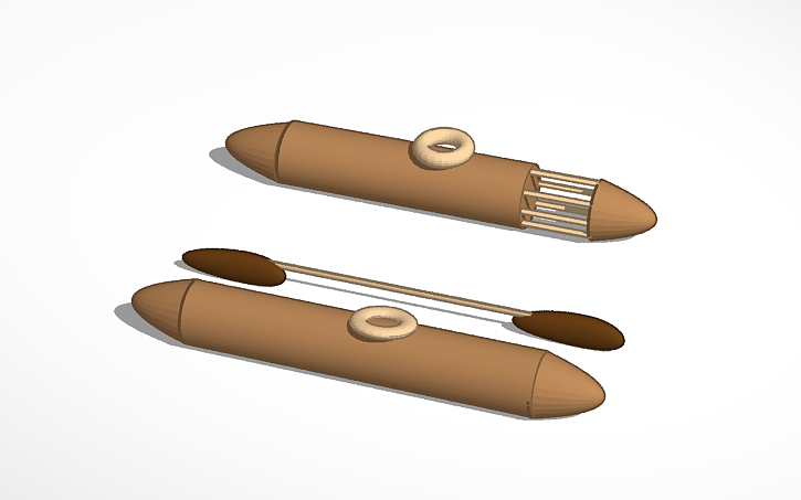 3D design Inuit kayak cross section - Tinkercad