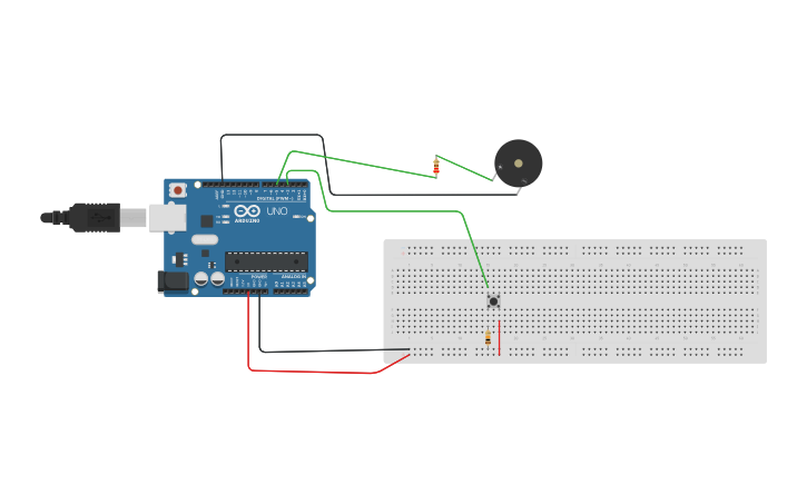 Circuit design Door bell System - Tinkercad