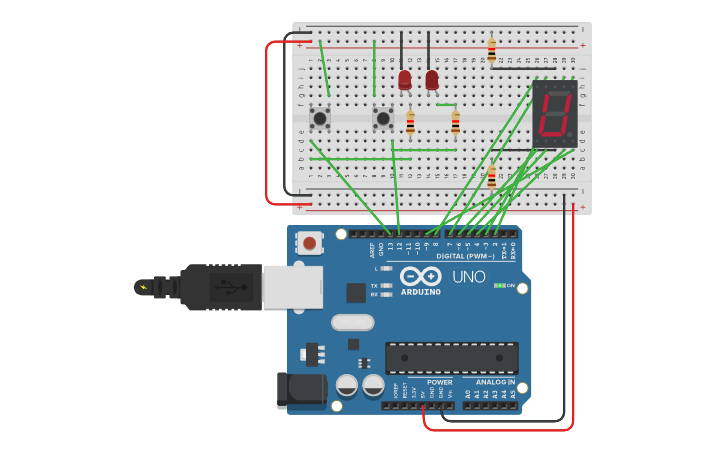 Circuit design Counting - Tinkercad