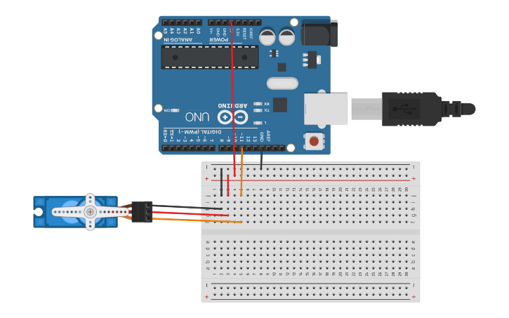 Circuit Design Servo Motor Tinkercad