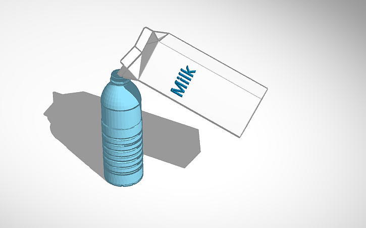3D design bottle with milk - Tinkercad