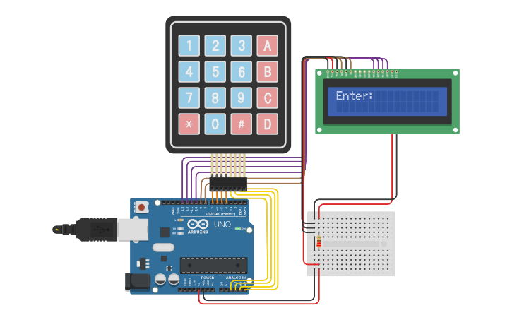 Circuit design Copy of Arduino with LCD and a keypad - Tinkercad