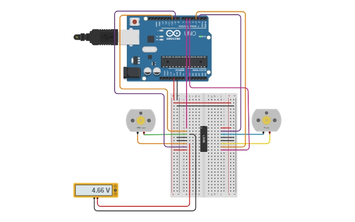 Circuit design Arduino DC Motor Control L293D - Tinkercad