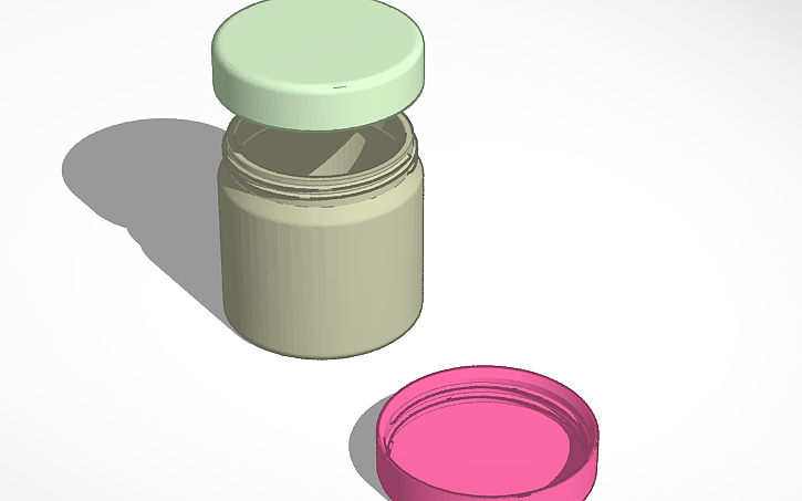 3D design Threaded+jar+with+lid - pot - Tinkercad