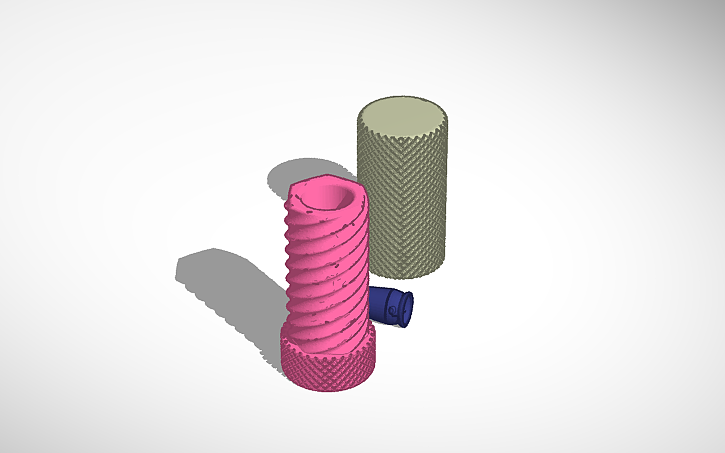 3D design Twist Tube and Popper - Tinkercad