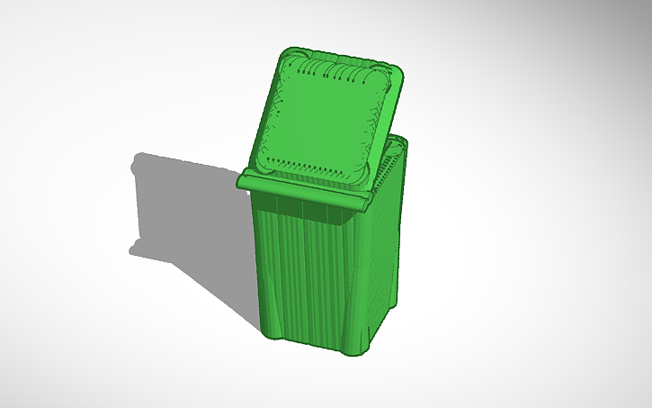 3D design trash container - Tinkercad