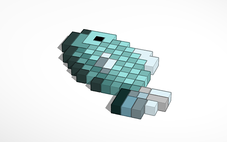 3D design Minecraft Fish - Tinkercad