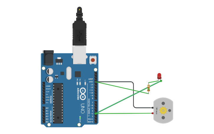 Circuit design Projeto 3A - PWM com motor DC - Tinkercad