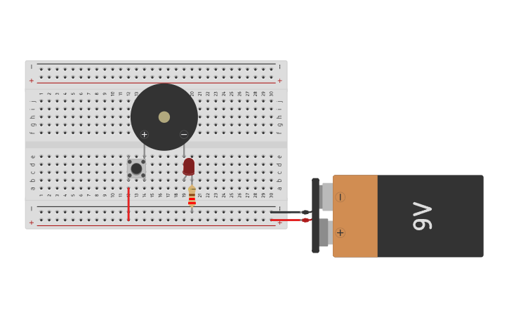 Circuit design (4.LALUGAN) Buzzer and LED in a Series Circuit - Tinkercad