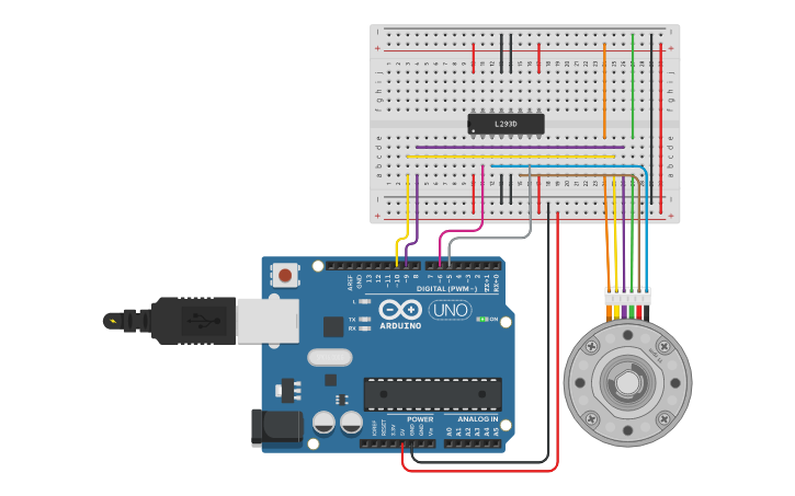 Circuit design DC Motor with Rotary encoder - Tinkercad
