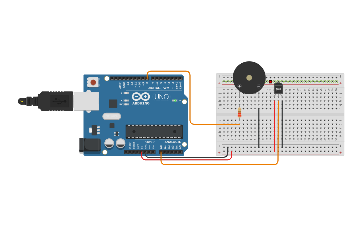 Circuit design WORKING WITH FLAME SENSOR - Tinkercad