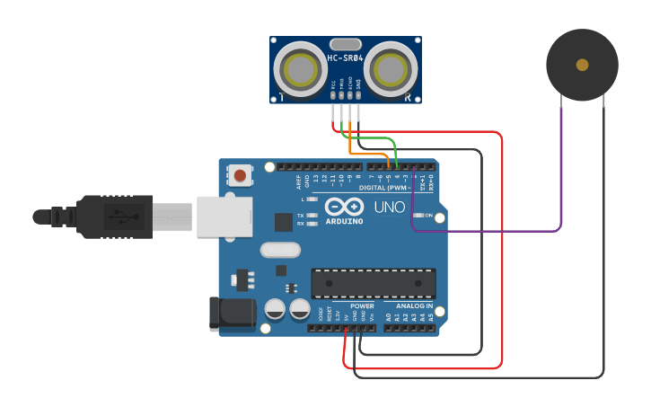Circuit design Sensor Ultrassônico com Alarme Sonoro (Newton Licciardi ...