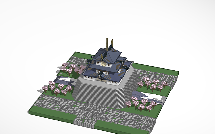 3D design Japanese Castle - Tinkercad