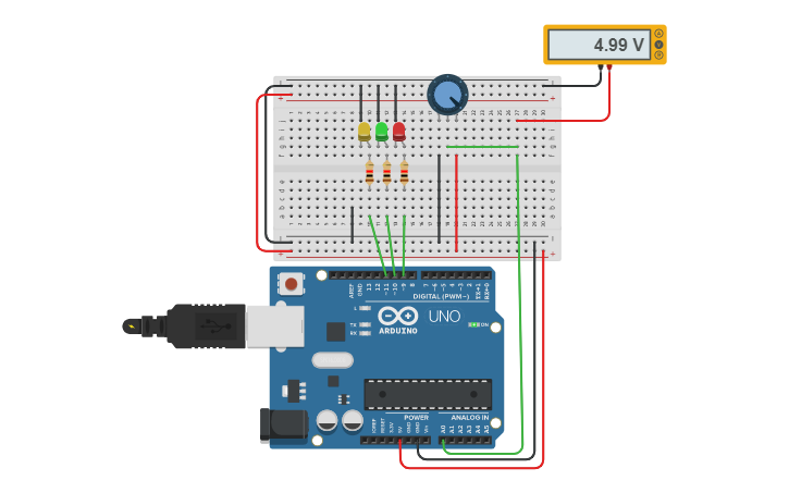 Circuit Design Brightness Control With 3leds Tinkercad
