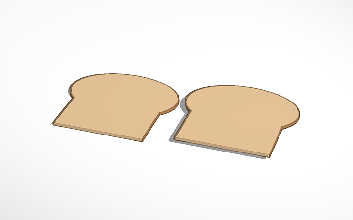 3D design 2 Bread slices - Tinkercad