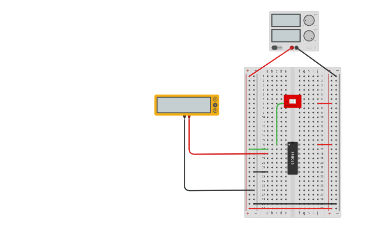 Circuit design HW XOR P5 - Tinkercad