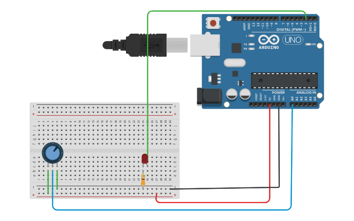 Circuit design PWM - Tinkercad