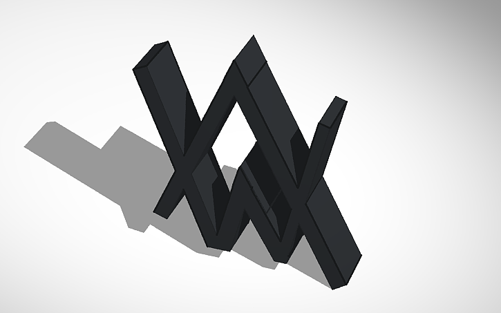 3D design Alan Walker Logo - Tinkercad